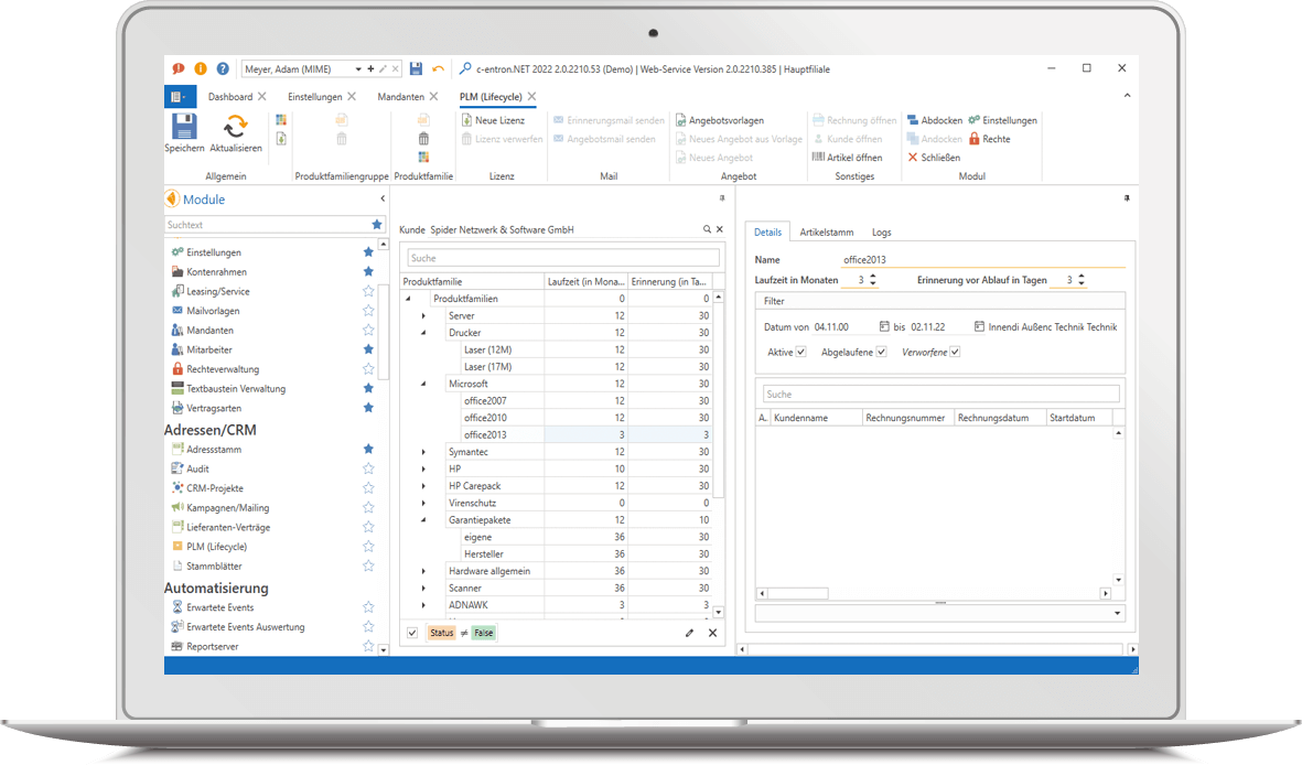 Lizenzmanagement & PLM System | c-entron